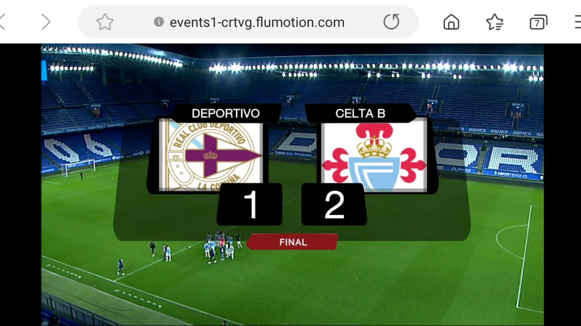 El Dépor-Celta B fue visto por 97.000 espectadores y tuvo un 10.7 % de ...