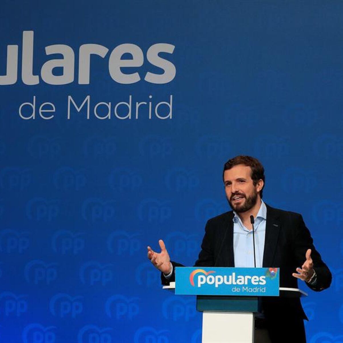 Pablo Casado Logo Example Of Projection Frame. Picture Of Pablo Casado
