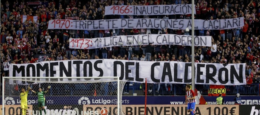 La afición del Atlético recordó momentos clave de la historia del ...