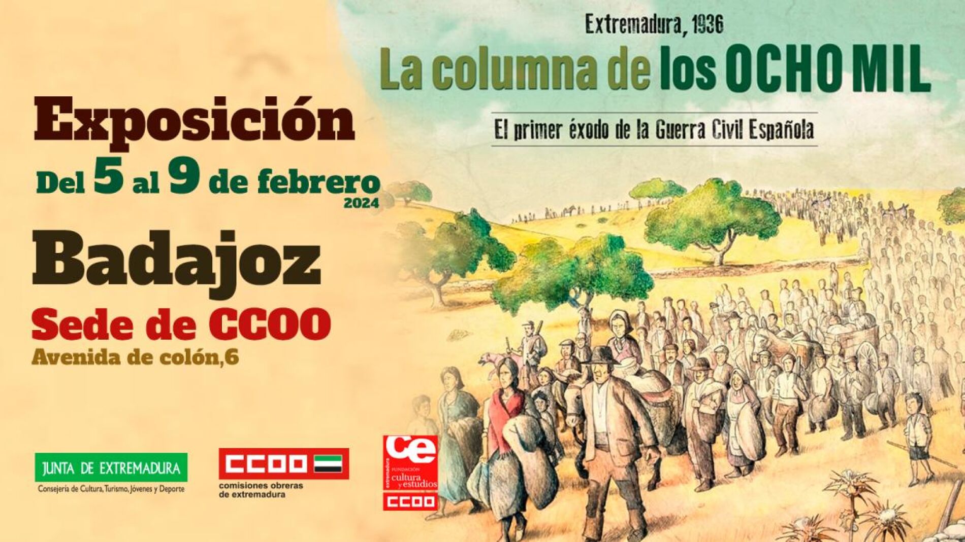 La exposición 'La Columna de los Ocho mil', que refleja el primer éxodo ...